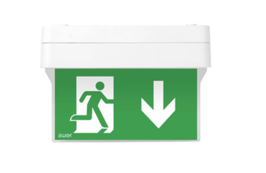 CONCORD LED Exit Sign, IP40, Maintained/non-maintained, 3.6V NiCD Batt ...